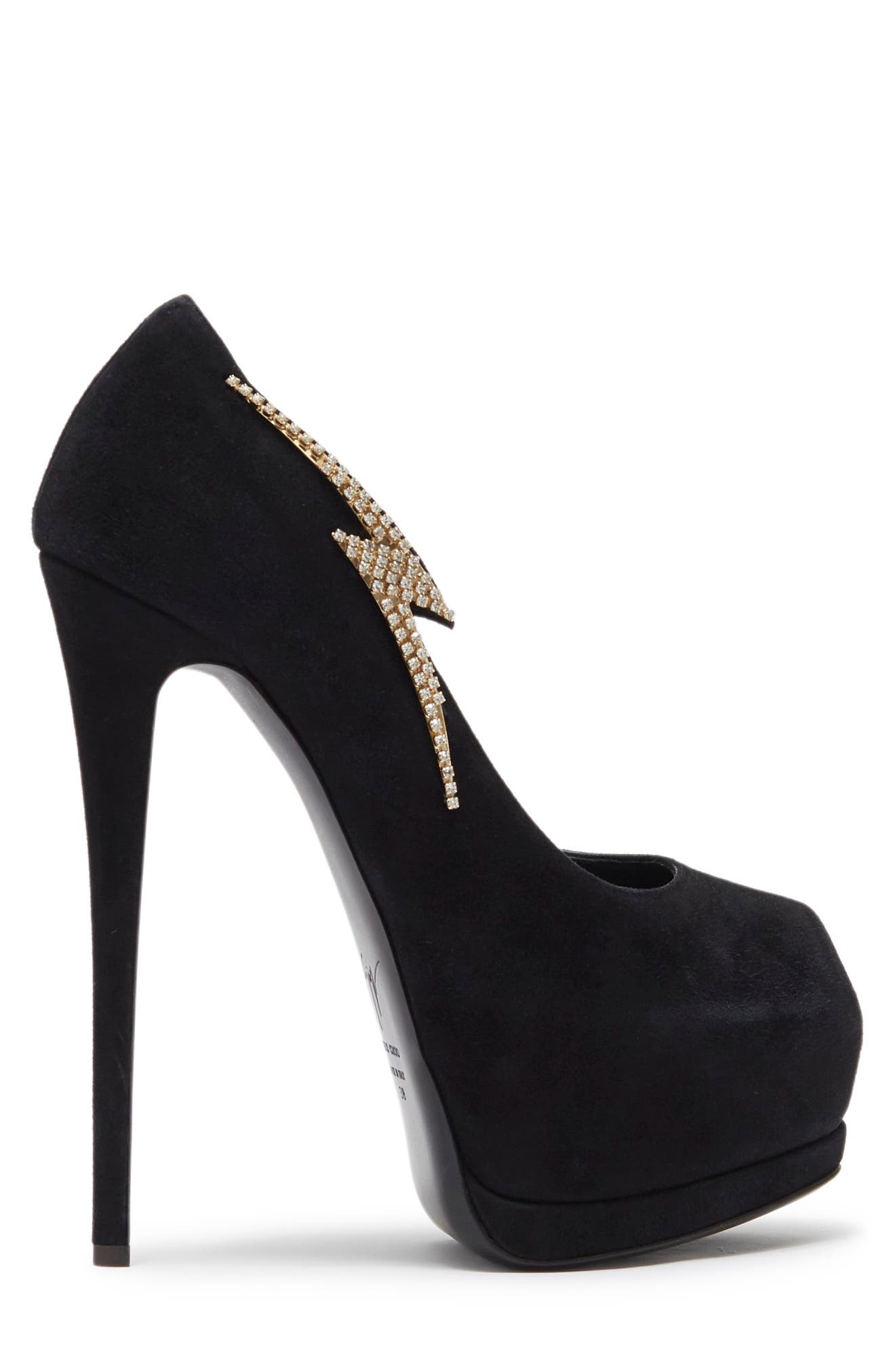 Giuseppe Zanotti Lightning Bolt Peep Toe Stiletto Pump (Women ...