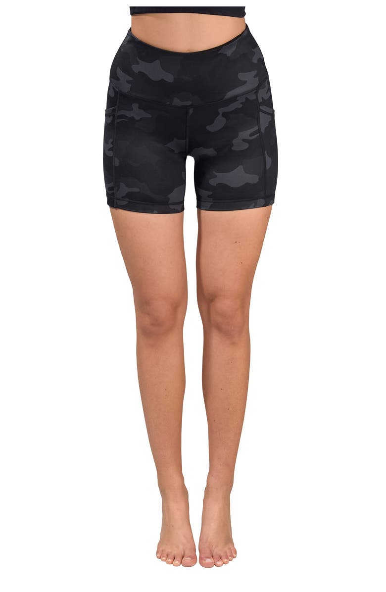90 DEGREE BY REFLEX Lux Camo High Waisted Pocket Biker Shorts ...