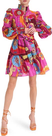 CIEBON Alexis Print Long Sleeve Minidress | Nordstrom