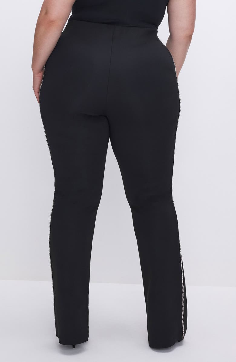 Good American Crystal Trim Flare Scuba Pants | Nordstromrack