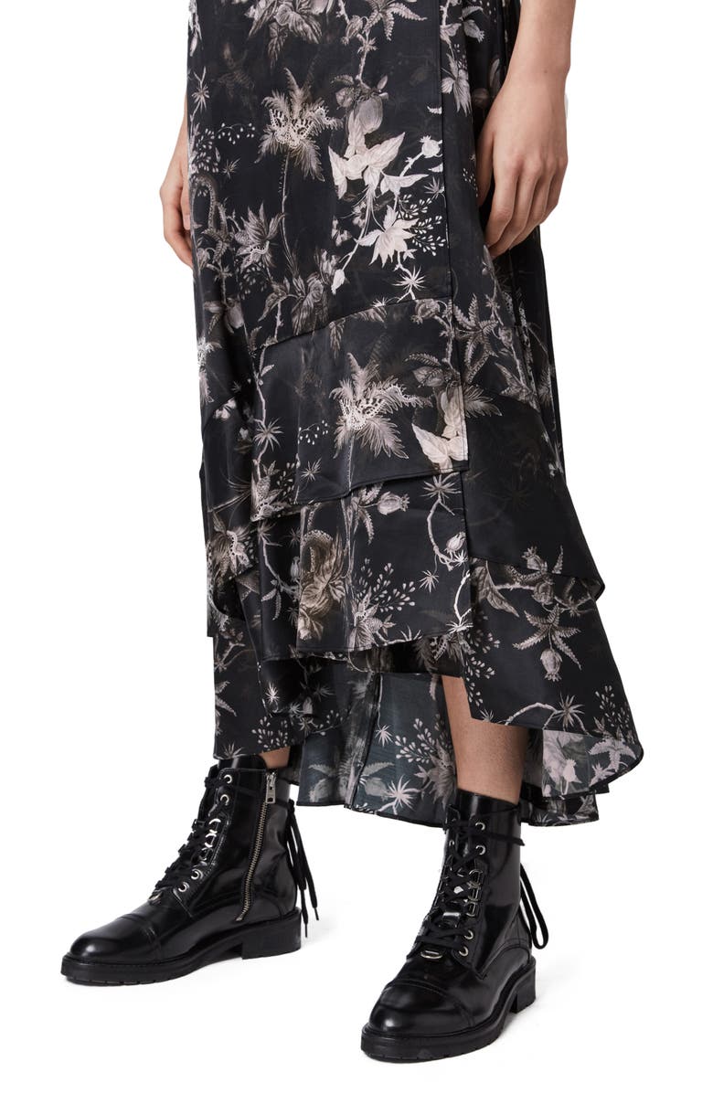 AllSaints Tage Evolution Floral Print High/Low Wrap Dress | Nordstromrack