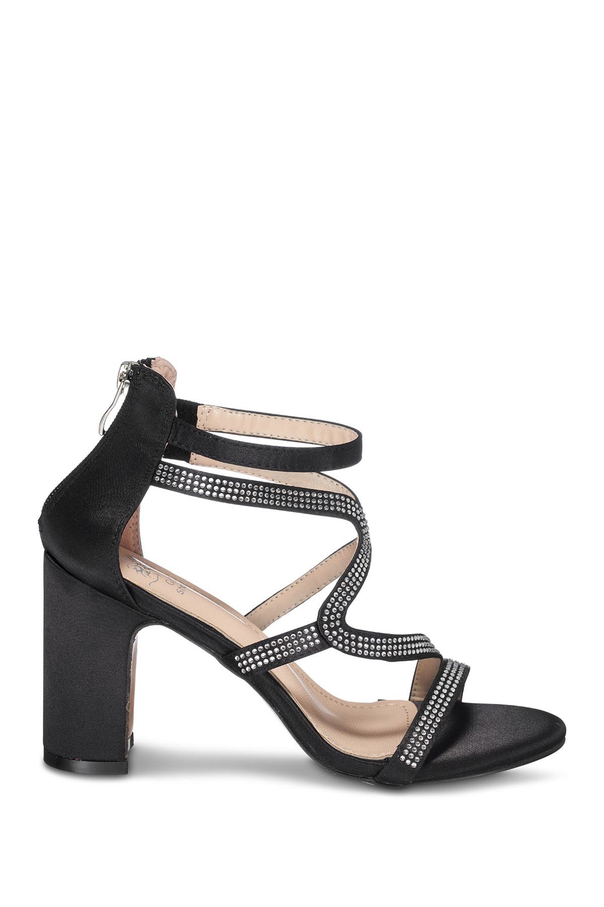 GOOD CHOICE NEW YORK Nyx Rhinestone Embellished Block Heel Sandal ...