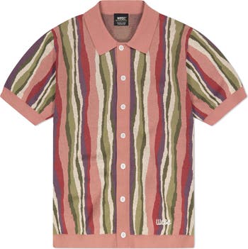 WeSC Stripe Short Sleeve Cotton Cardigan | Nordstromrack