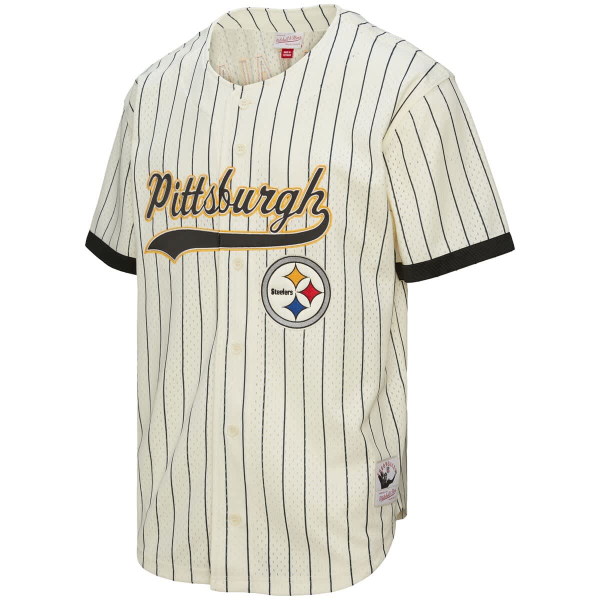 Mitchell & Ness Men's Mitchell & Ness Troy Polamalu Cream Pittsburgh ...