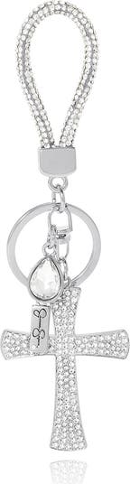 Jessica Simpson Elegant Rhinestone Cross Keychain | Nordstrom