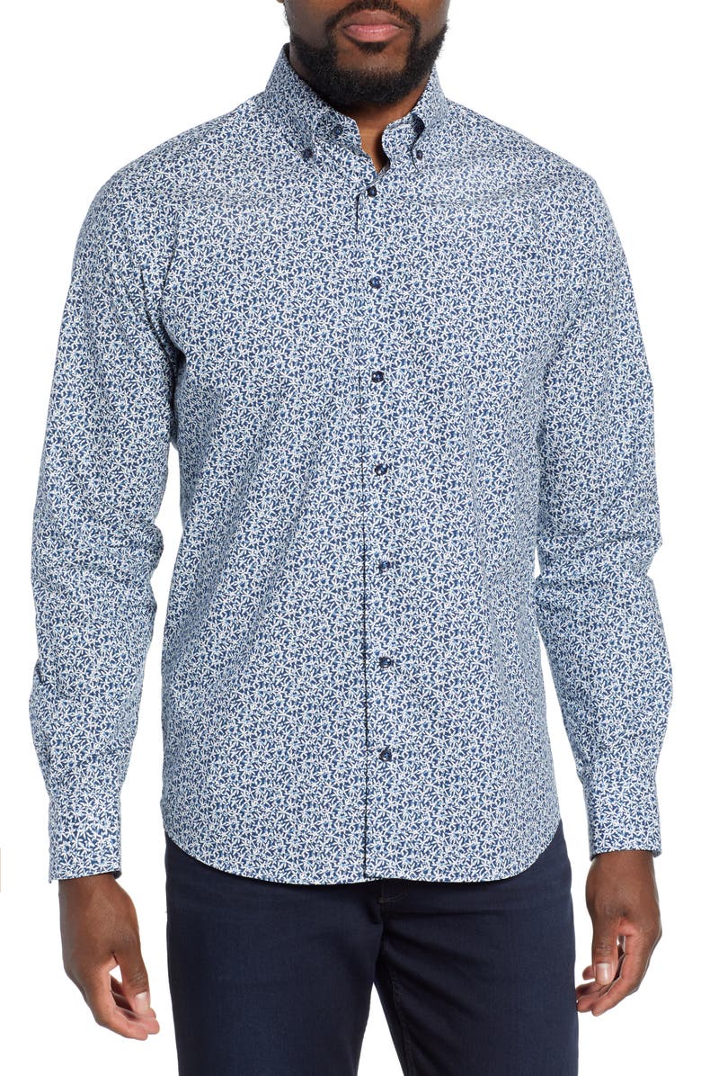 Emanuel Berg Regular Fit Floral Print Button-Down Shirt | Nordstrom