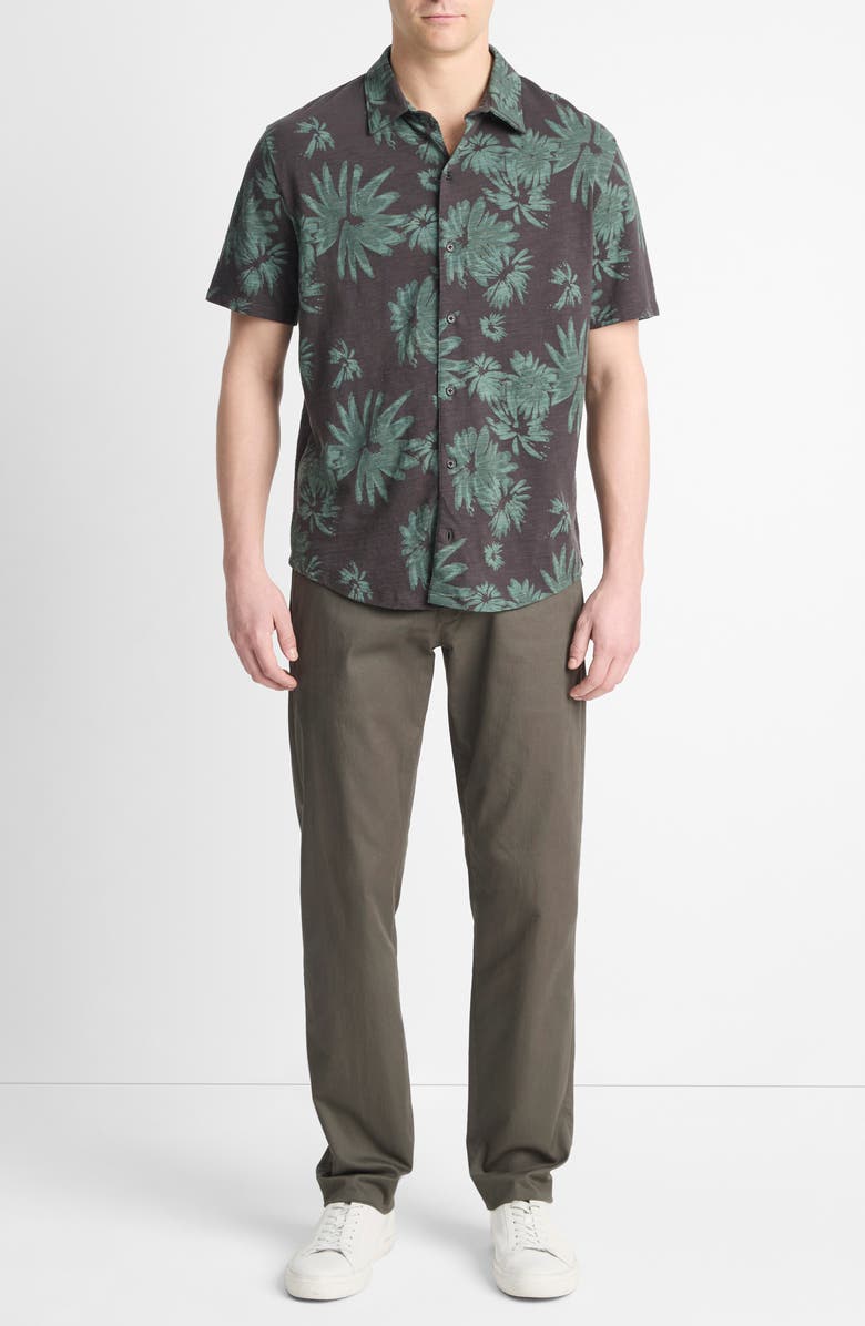 Vince Tossed Blooms Short Sleeve Cotton Button-Up Shirt | Nordstromrack