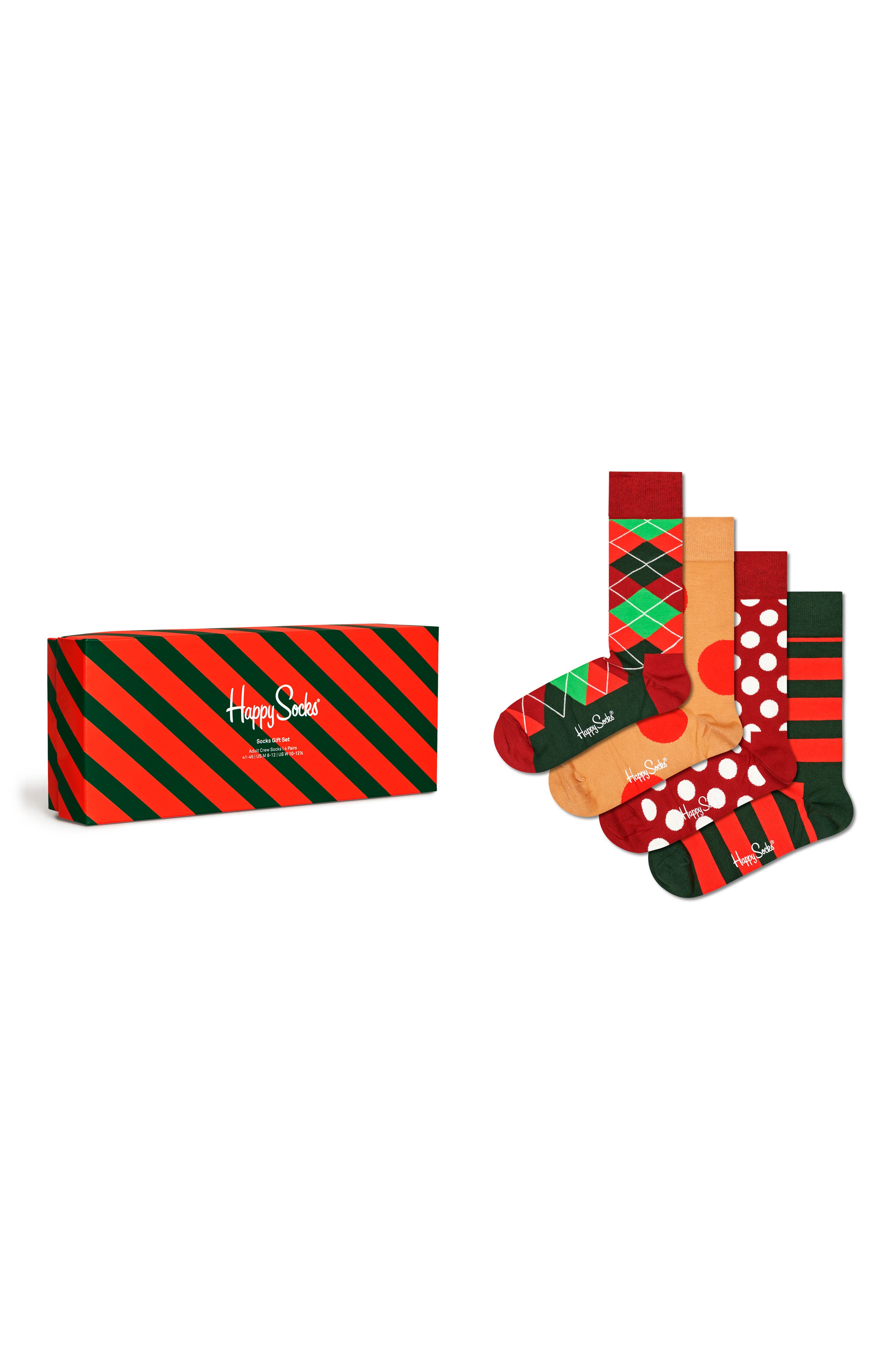 Happy Socks Assorted 4-Pack Holiday Socks Gift Box | Nordstromrack