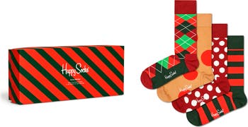 Happy Socks Assorted 4-Pack Holiday Socks Gift Box | Nordstromrack