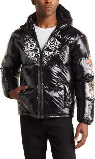 Ed Hardy Tiger and Skull Water Repellent Puffer Jacket | Nordstromrack
