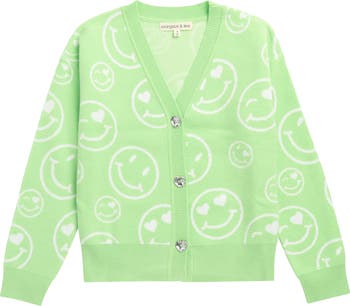 MARGAUX AND LEXI Kids' Smiley Face Cardigan | Nordstromrack