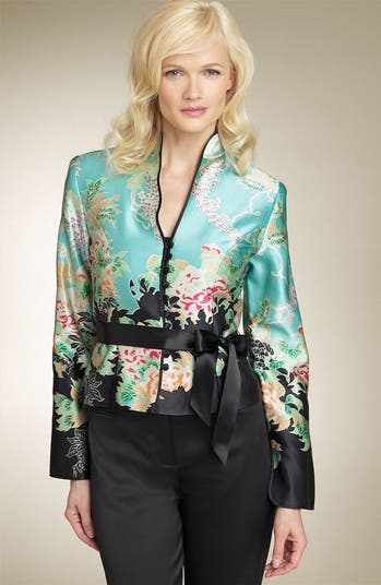 JS Collections Floral Print Silk Jacket | Nordstrom