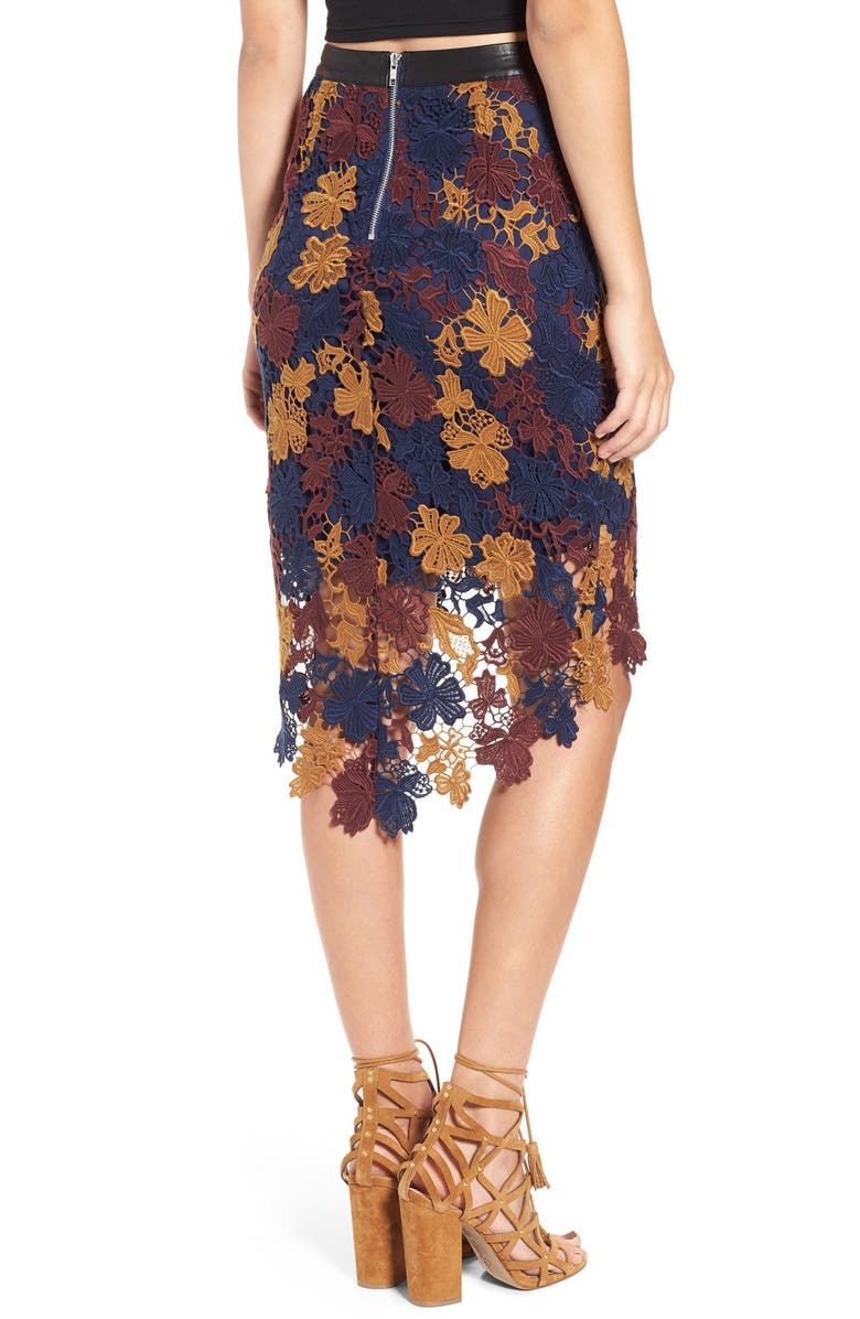 ASTR the Label ASTR 'Betty' Floral Lace High/Low Skirt | Nordstrom