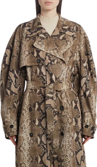Stella McCartney Python Print Trench Coat | Nordstrom