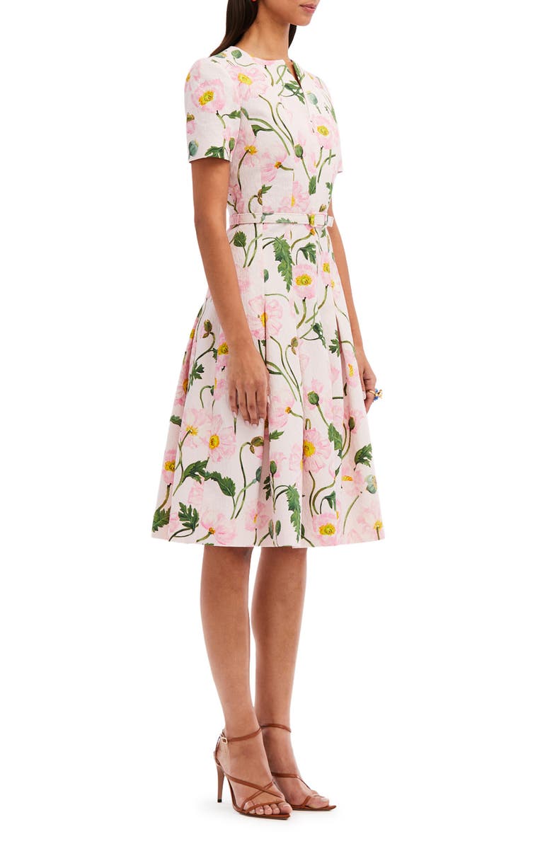 Oscar de la Renta Poppy Print Belted Fit & Flare Dress | Nordstromrack