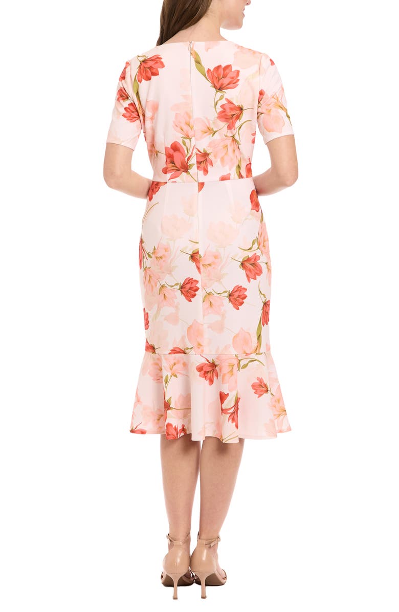London Times Twist Flounce Floral Print Dress | Nordstromrack