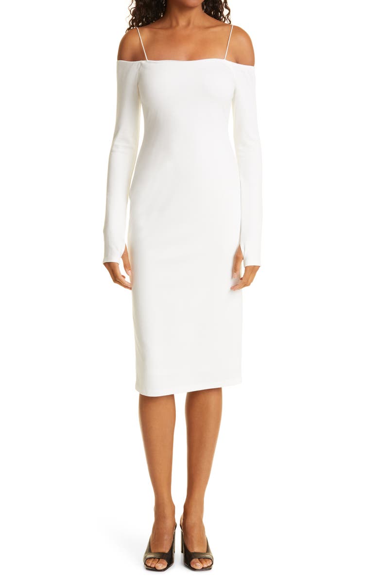 Alice + Olivia Dorinda Off the Shoulder Long Sleeve Knit Dress ...