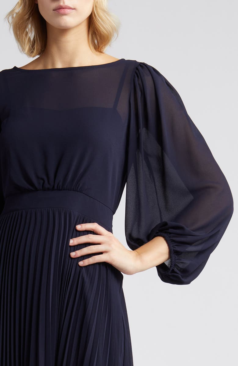 Eliza J Balloon Sleeve Pleated Midi Dress | Nordstromrack