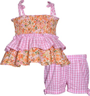 Bonnie Jean Smocked Bodice Top & Shorts Set | Nordstromrack