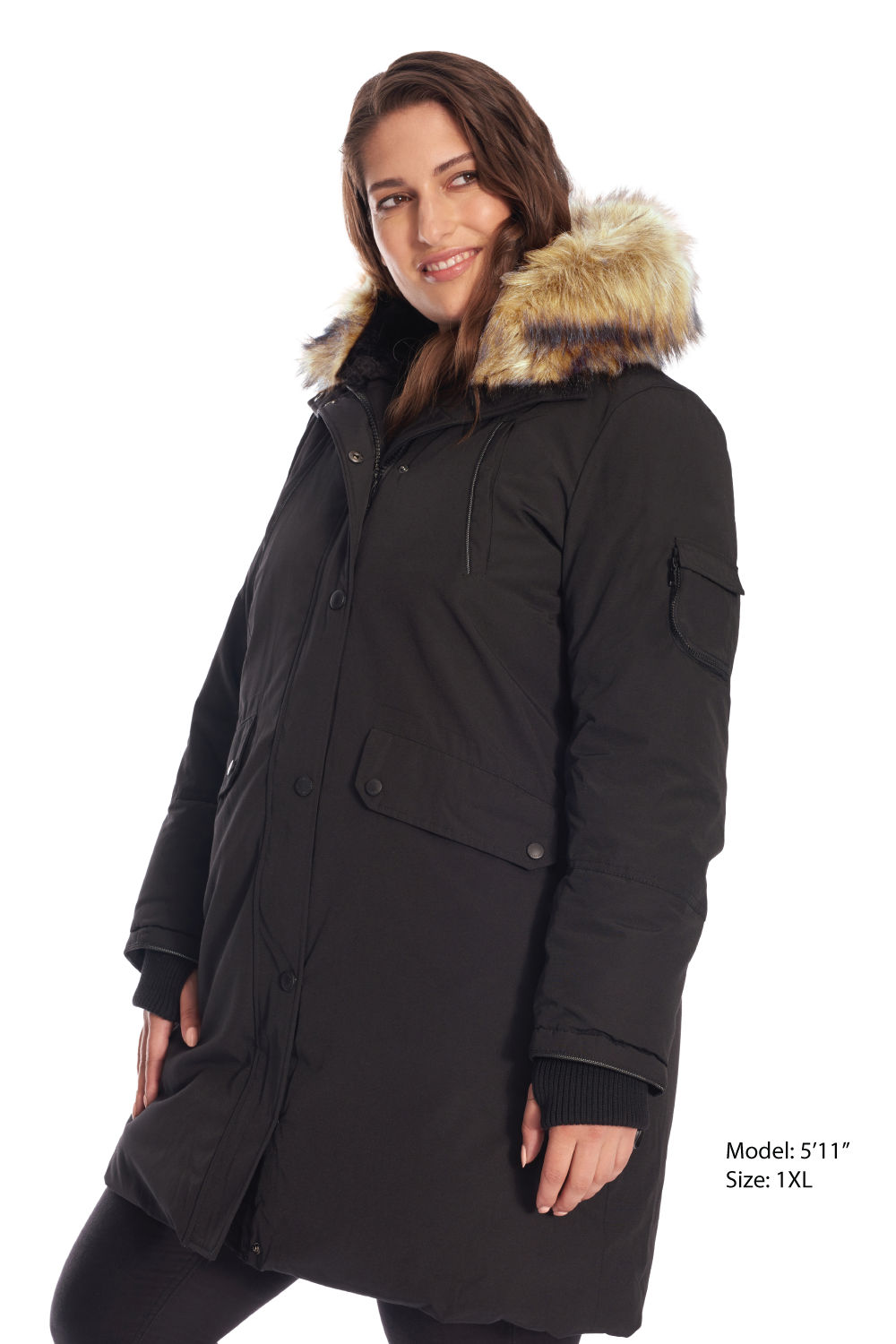 Alpine North LAURENTIAN PLUS SIZE - Vegan Down Long Parka Winter with ...