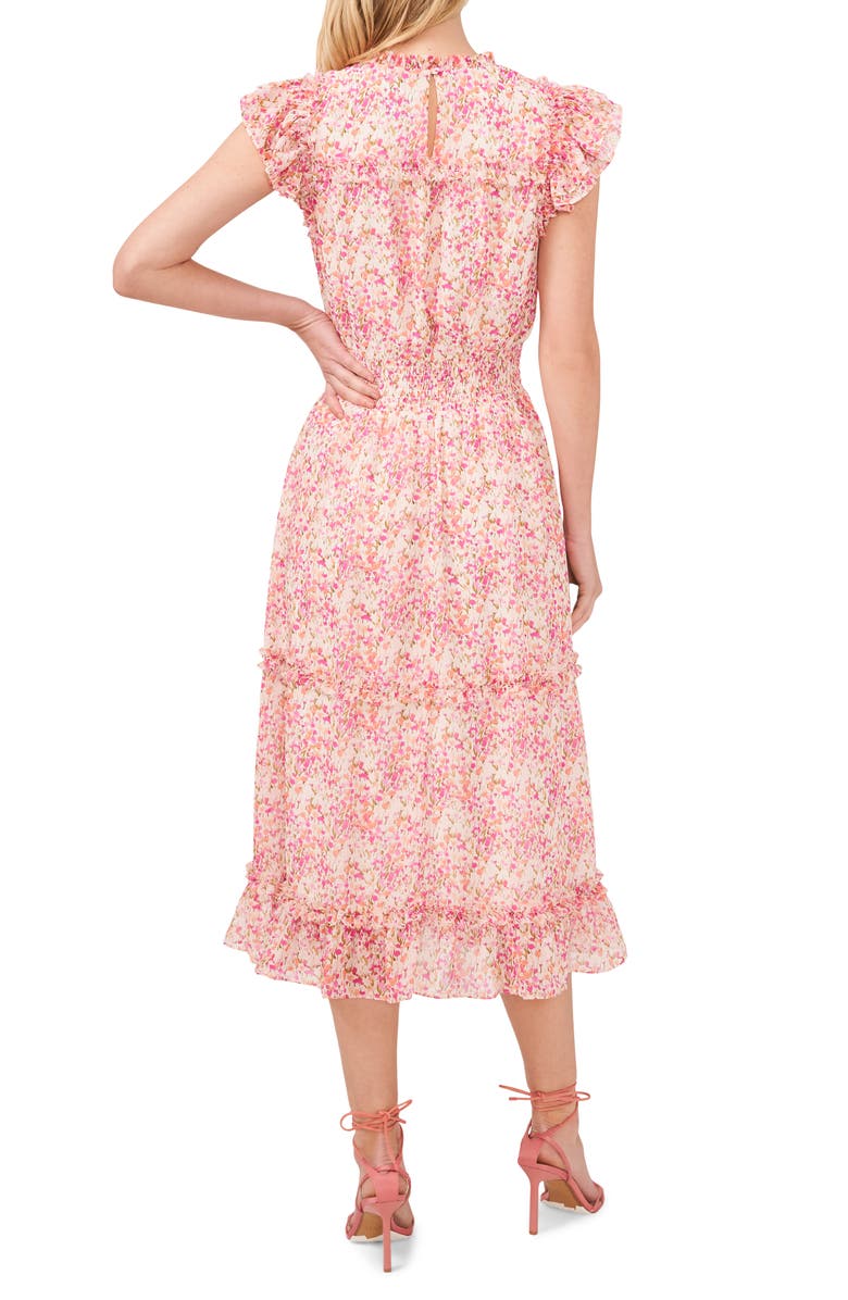 CeCe Floral Ruffle Midi Dress | Nordstromrack