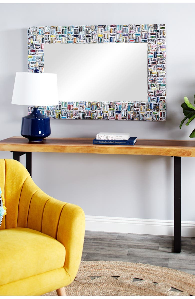 WILLOW ROW Multicolored Glass Handmade Recycled Magazine Frame Wall ...