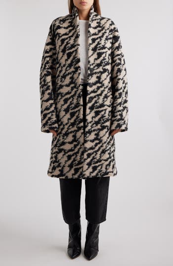 Isabel Marant Étoile Felexia Abstract Print Virgin Wool Blend Coat ...