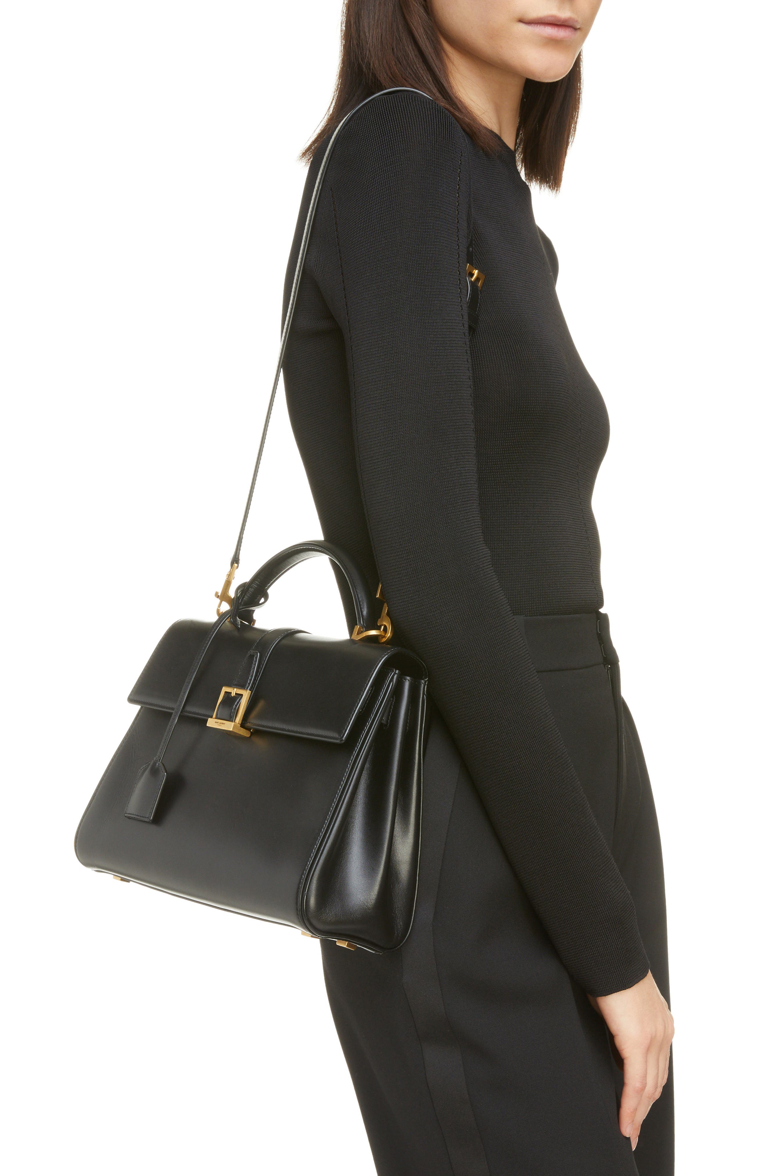 Saint Laurent Small Le Fermoir Leather Top Handle Bag | Nordstrom