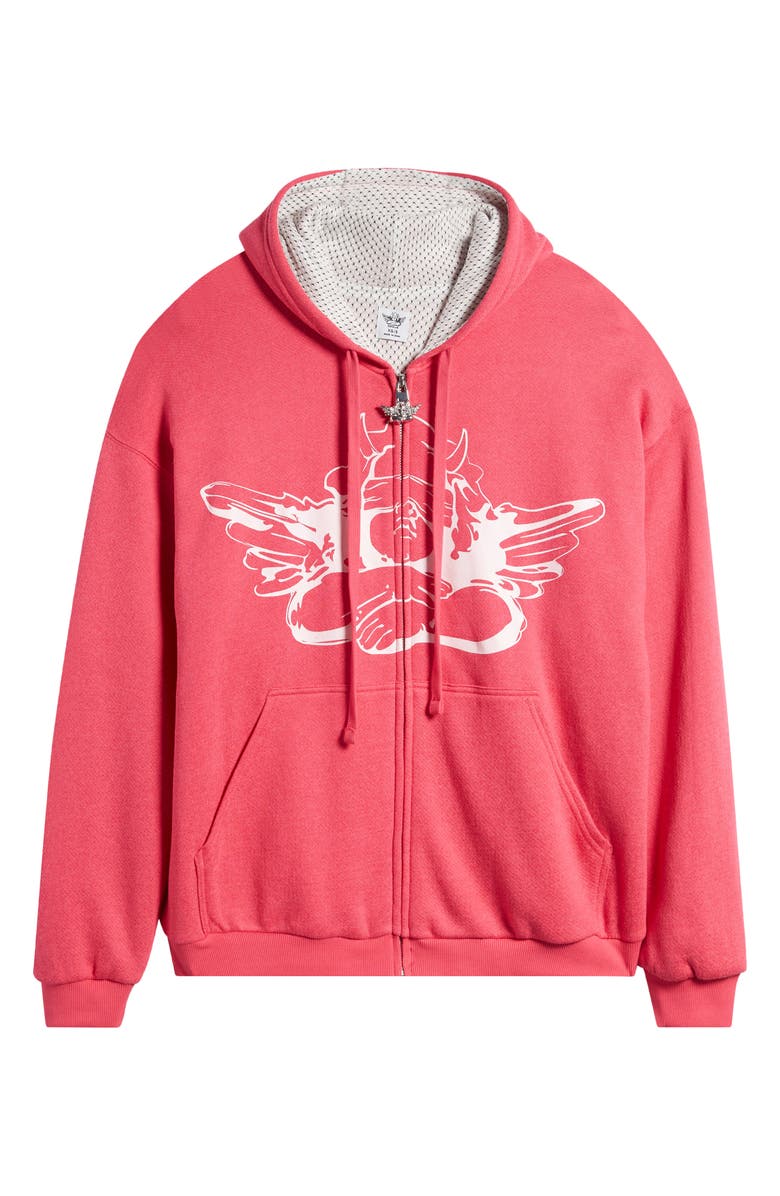 BOYS LIE Pucker Up Front Zip Hoodie | Nordstrom