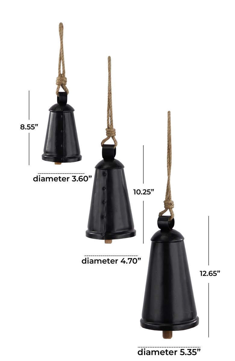 GINGER BIRCH STUDIO Black Metal Meditation Decorative Cow Bell with ...