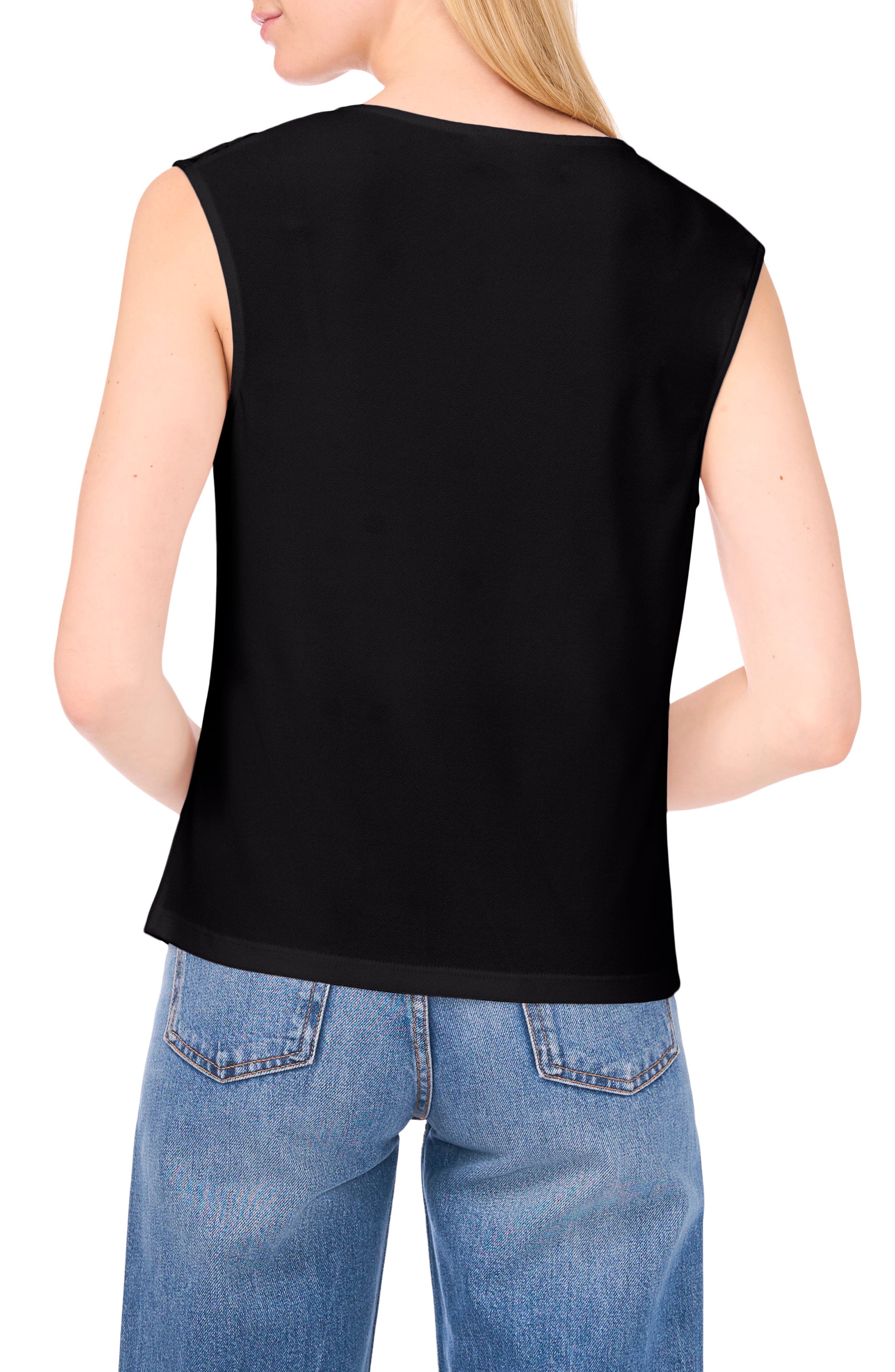 CeCe V-Neck Tie Front Sleeveless Top | Nordstromrack