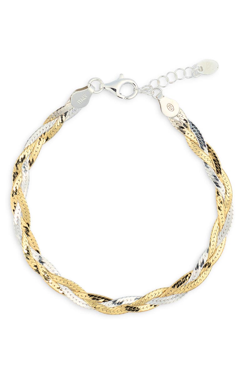 Argento Vivo Sterling Silver Mixed Braid Chain Bracelet | Nordstromrack