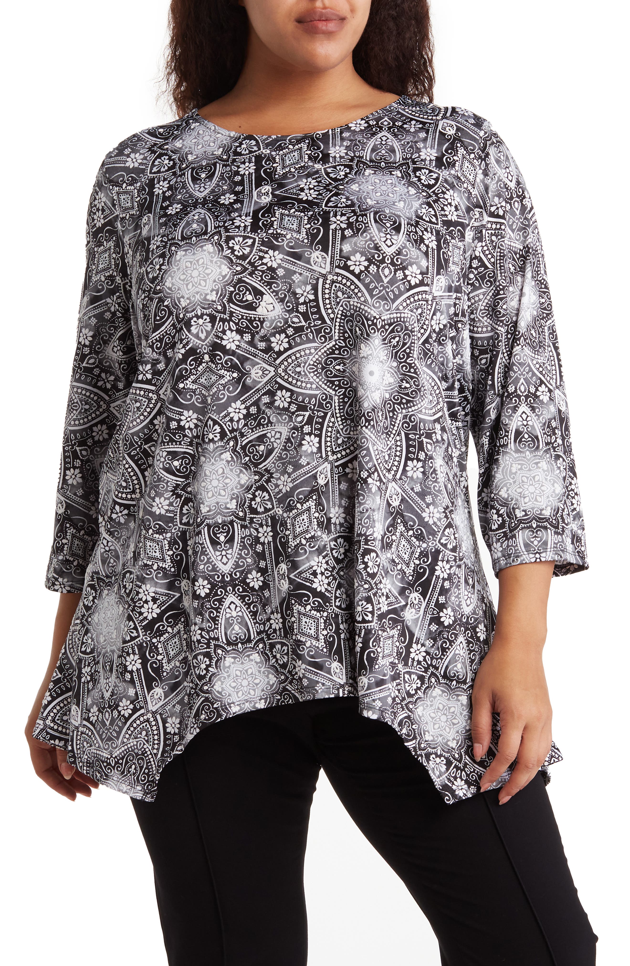 RUBY RD Medallion Puff Sleeve Top | Nordstromrack