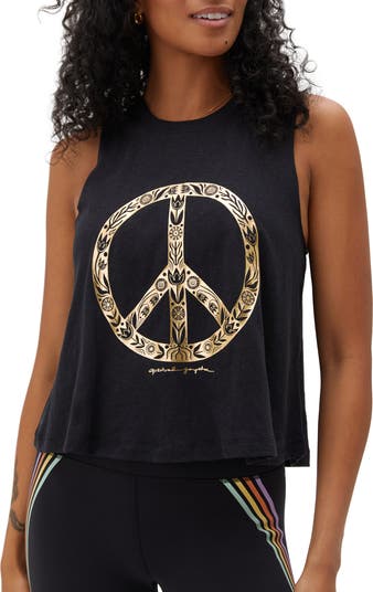 Spiritual Gangster Peace Sign Graphic Crop Tank | Nordstrom