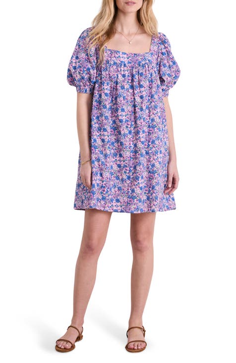 Puff Sleeve Floral Dresses for Women