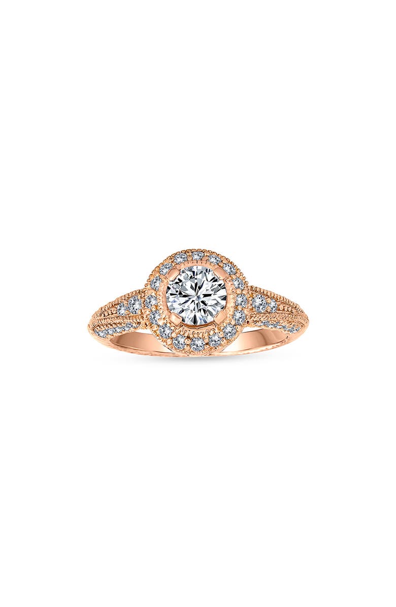 BLING JEWELRY Rose Gold Plated Solitaire CZ Ring - Size 9 | Nordstromrack