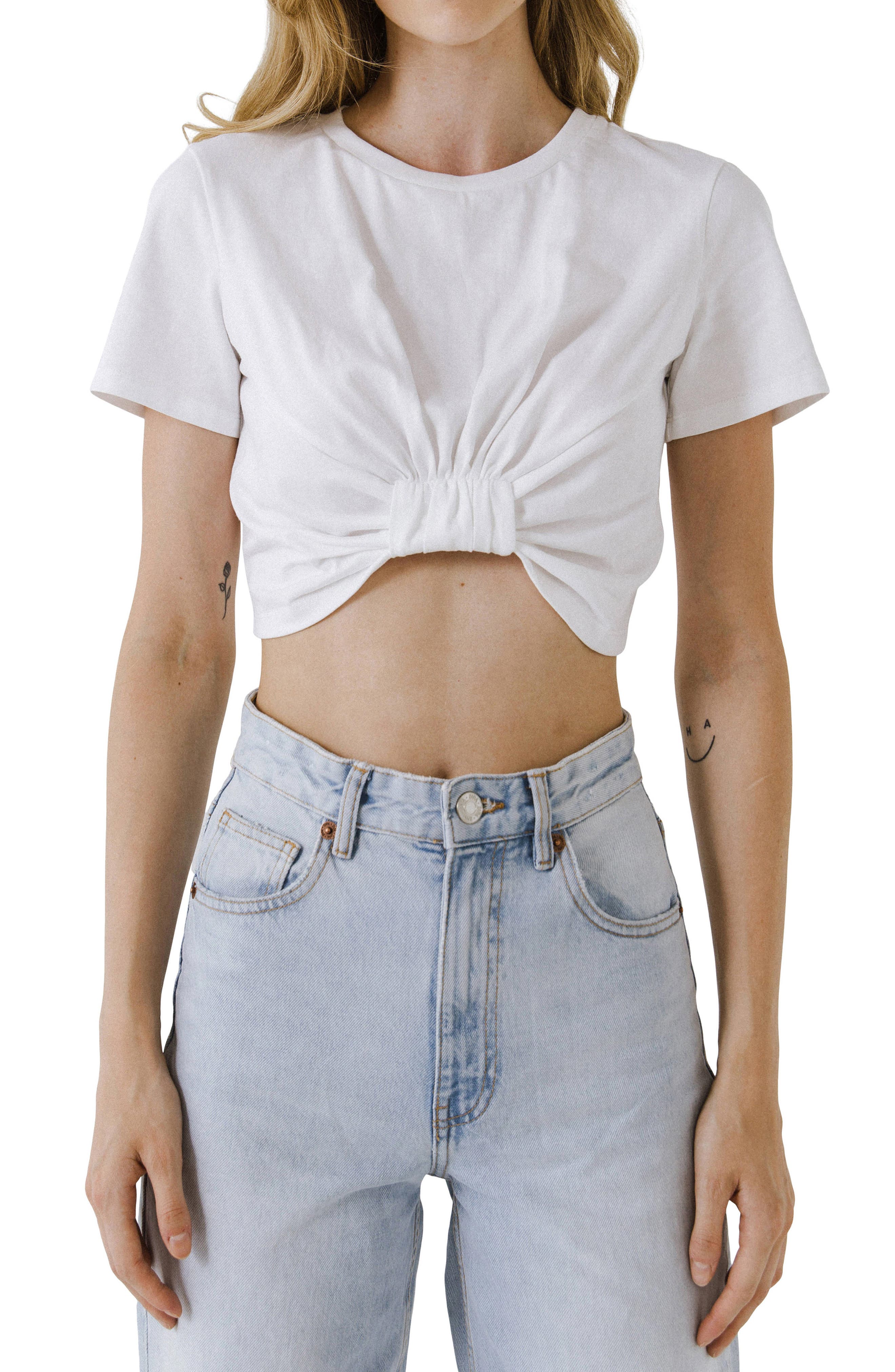 Gathered Front Crop T-Shirt (Women) | Nordstromrack