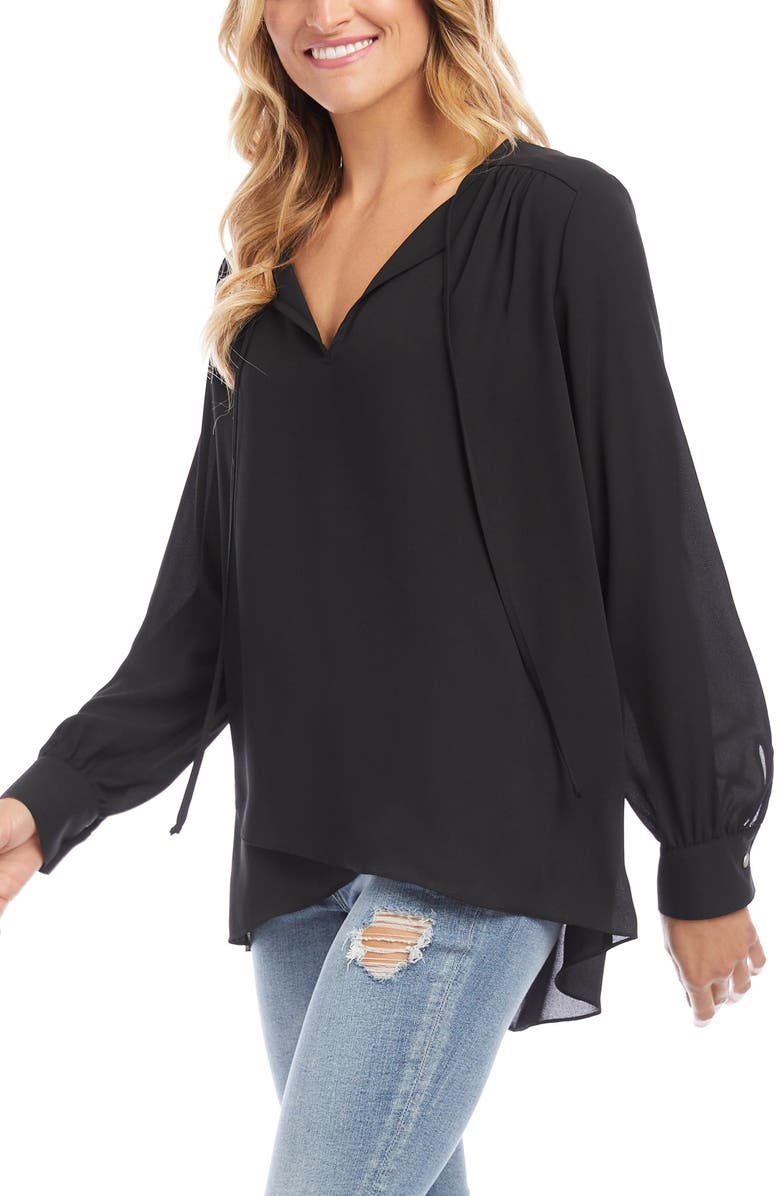 Karen Kane Tie Neck Neck Crossover Top | Nordstrom