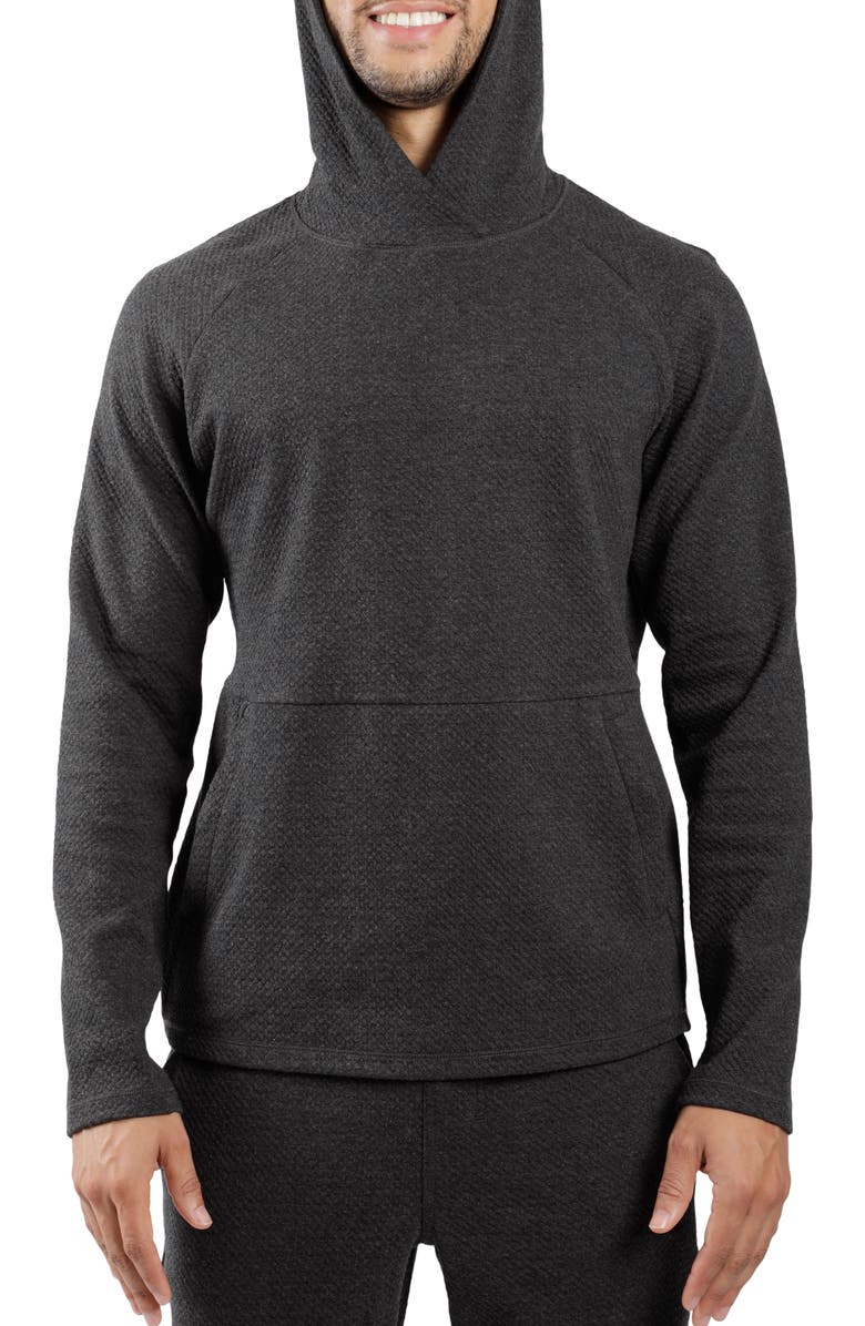 90 DEGREE BY REFLEX Textured Knit Pullover Hoodie | Nordstromrack