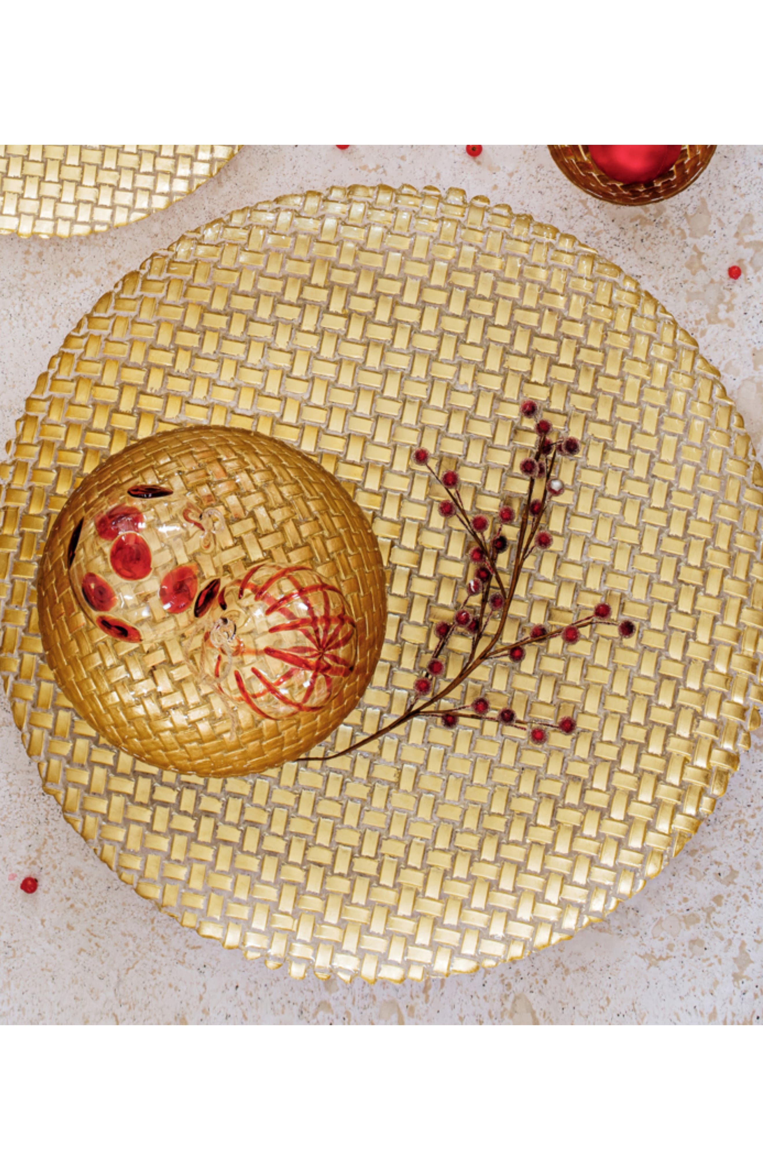 VIETRI Rufolo Glass Basketweave Large Round Platter | Nordstrom