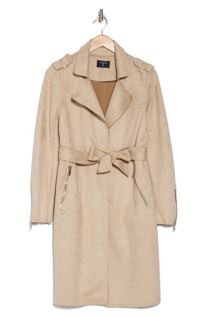 T Tahari Faux Suede Trench Coat | Nordstromrack