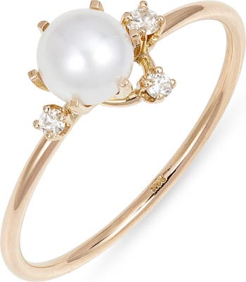 Poppy Finch Pearl & Diamond Cluster Ring | Nordstrom