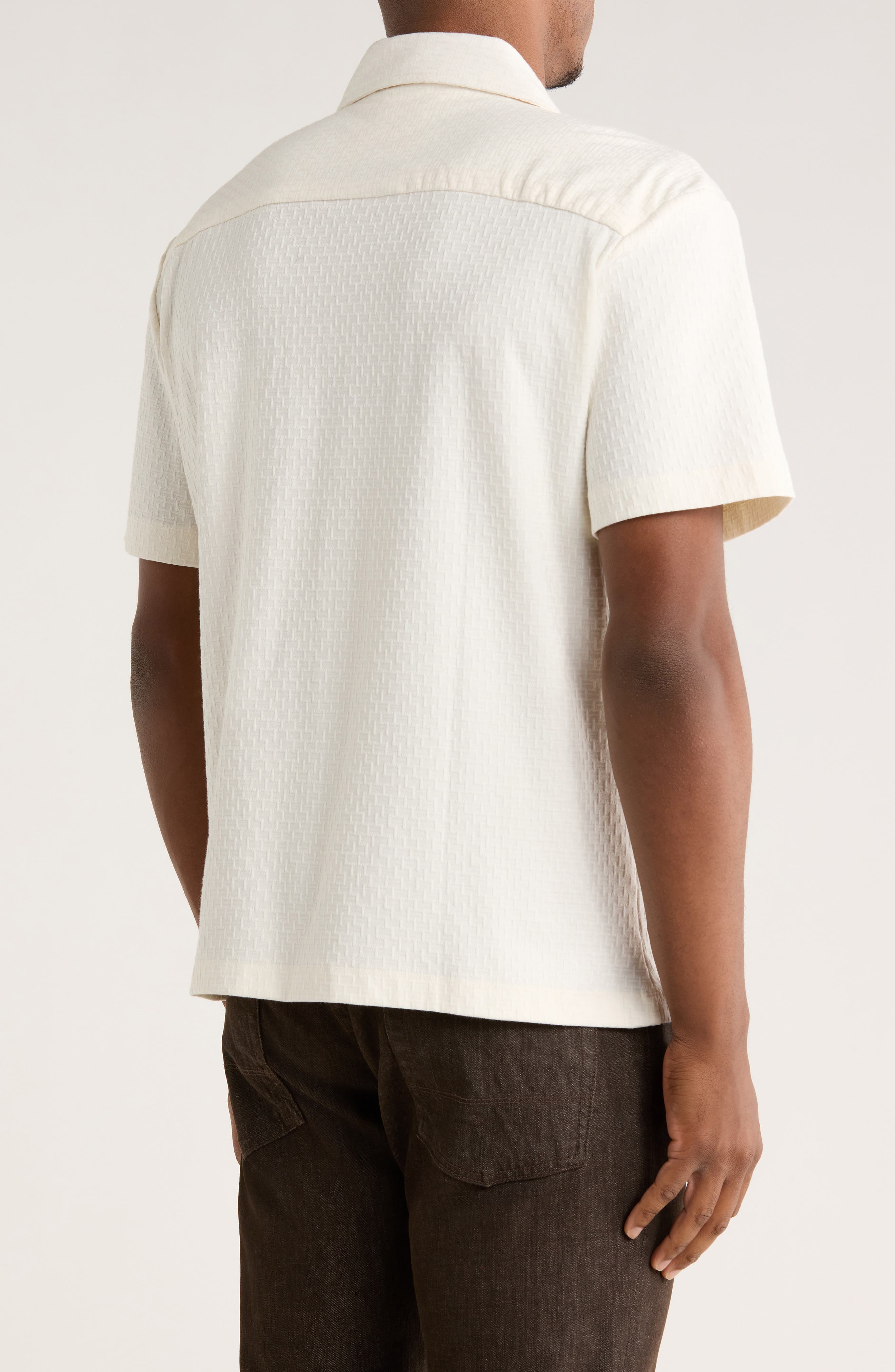 DENIM AND FLOWER Texture Geo Camp Shirt | Nordstromrack