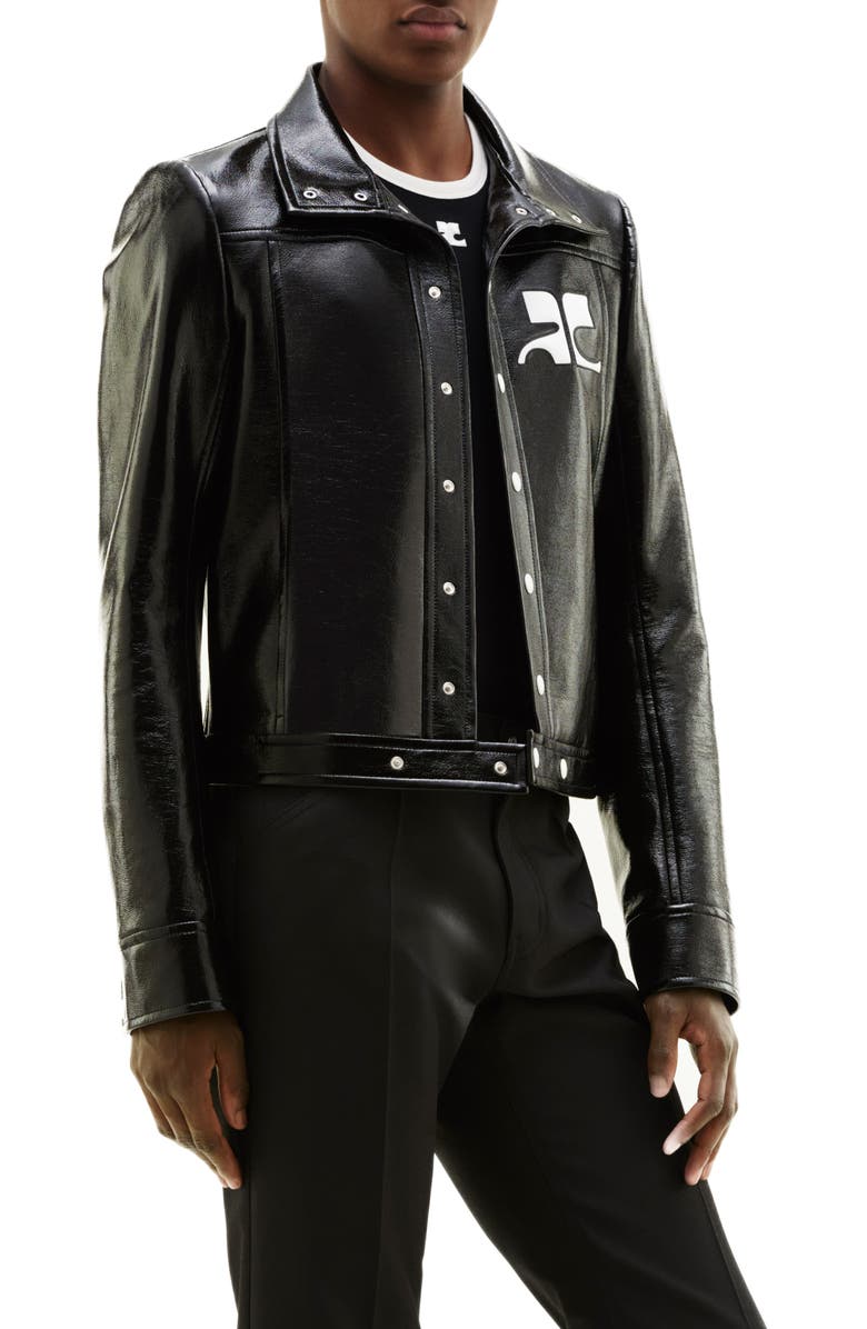 Courrèges Logo Patch Vinyl Jacket | Nordstromrack