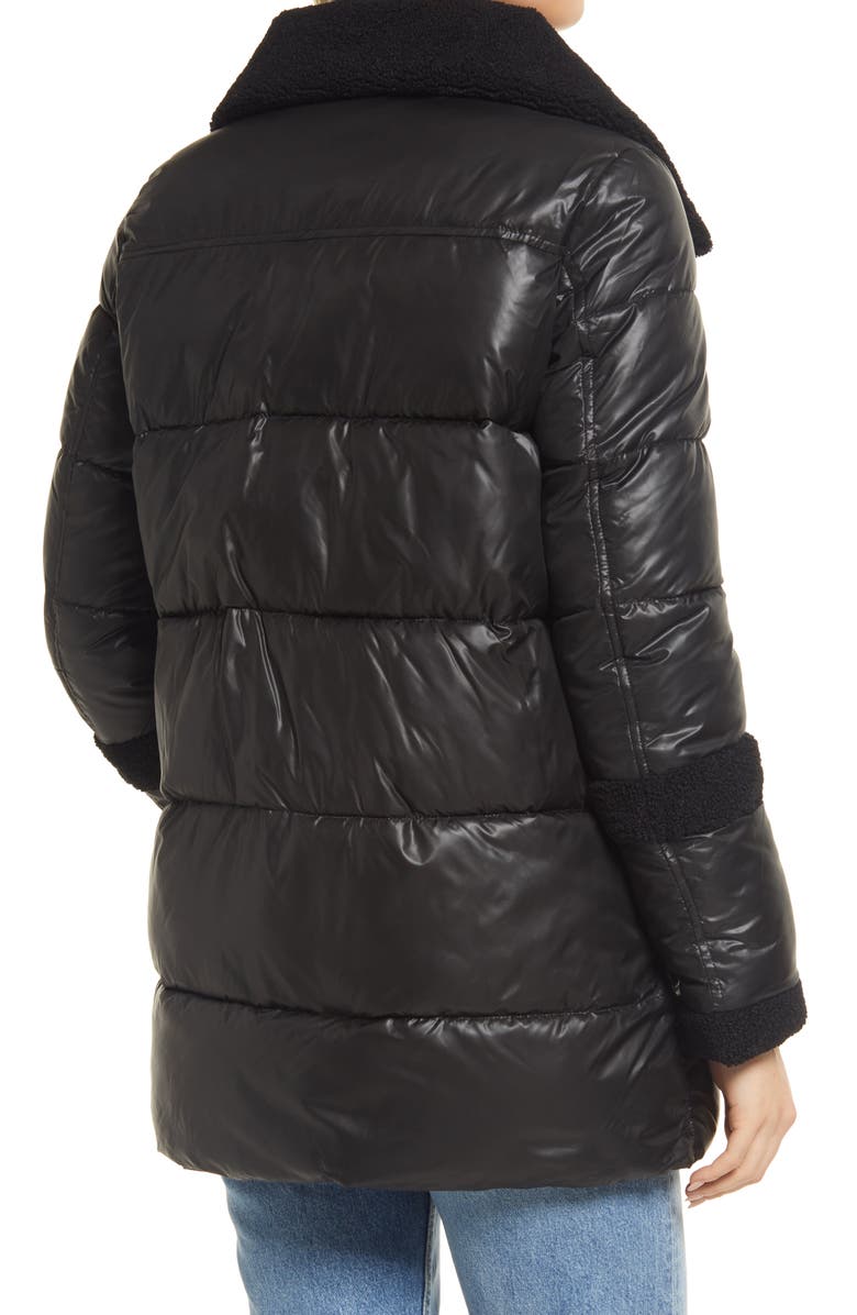 French Connection Berber Trim Water Repellent Puffer Jacket | Nordstrom