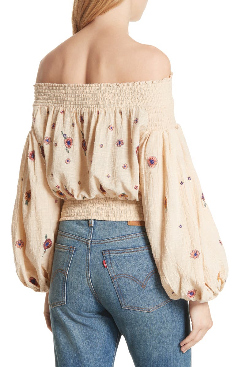 Free People Saachi Smocked Off the Shoulder Top | Nordstrom