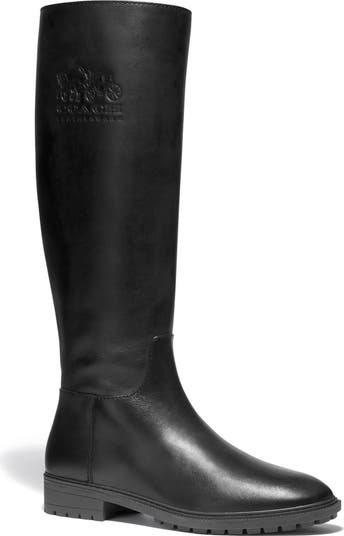 COACH Fynn Embossed Knee High Riding Boot (Women) | Nordstrom