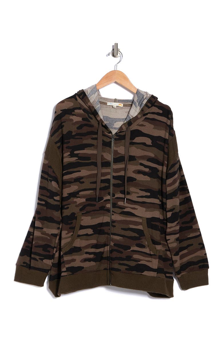 C & C California Printed Drawstring Zip Jacket | Nordstromrack