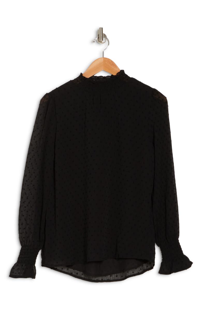 PAPILLON Swiss Dot Mock Neck Blouse | Nordstromrack