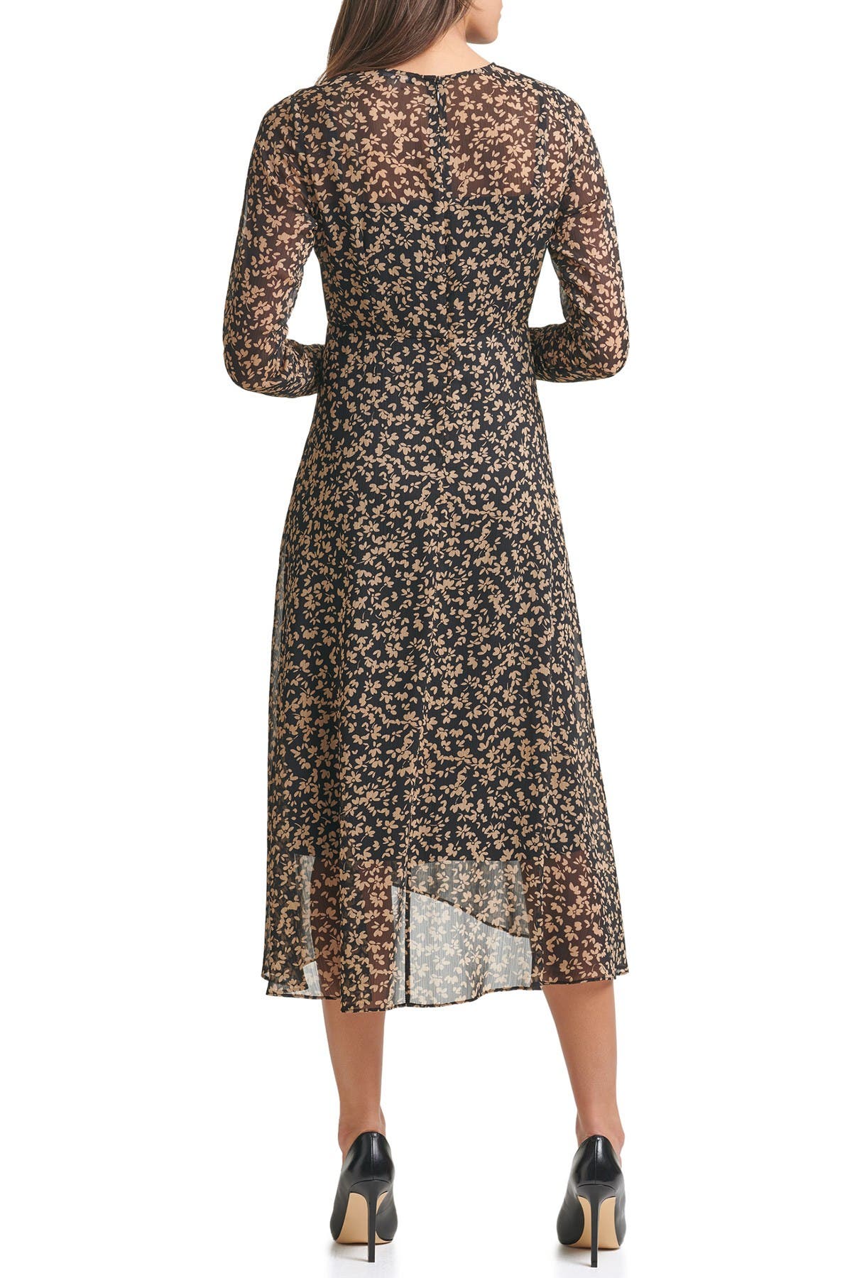 Tommy Hilfiger Floral Print Keyhole Midi Dress | Nordstromrack